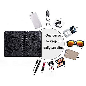 ZLM BAG US Oversized Crocodile Pattern Leather Handbag Purse for Women Envelope Evening Bag Clutch Wallet Purse
