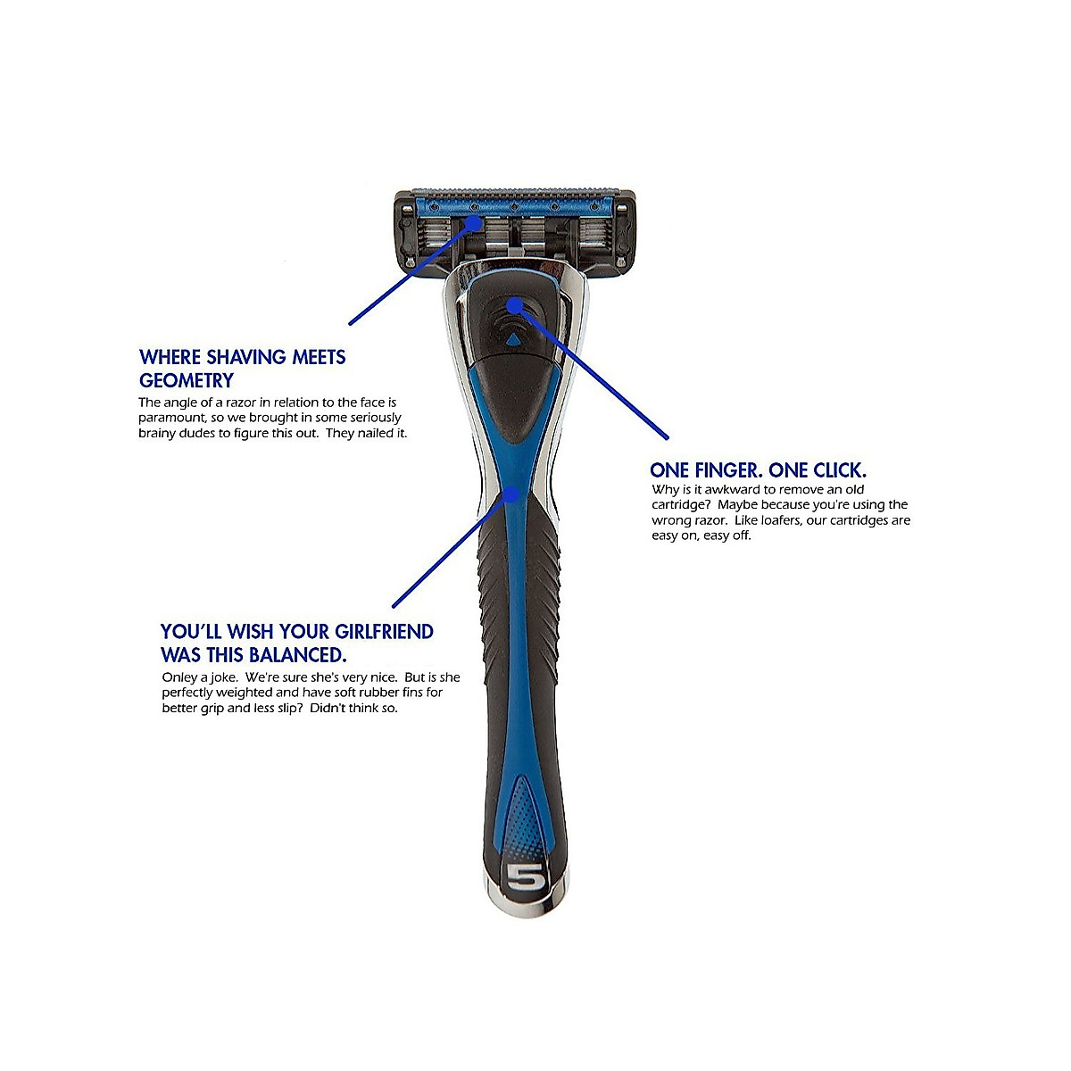 The Ultimate Shave Men's 5-Blade Razor Plus Bulk Pack of 12 Razor Blade Refill Cartridges with a Shaving Razor Handle