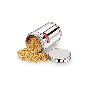 HAZEL Stainless Steel Container Set | 1200 ml Set of 5 Steel Container for Kitchen Storage Set | Air Tight Containers for Kitchen Storage | Ideal for Storing Rice, Cereal, Pulse, Snacks.