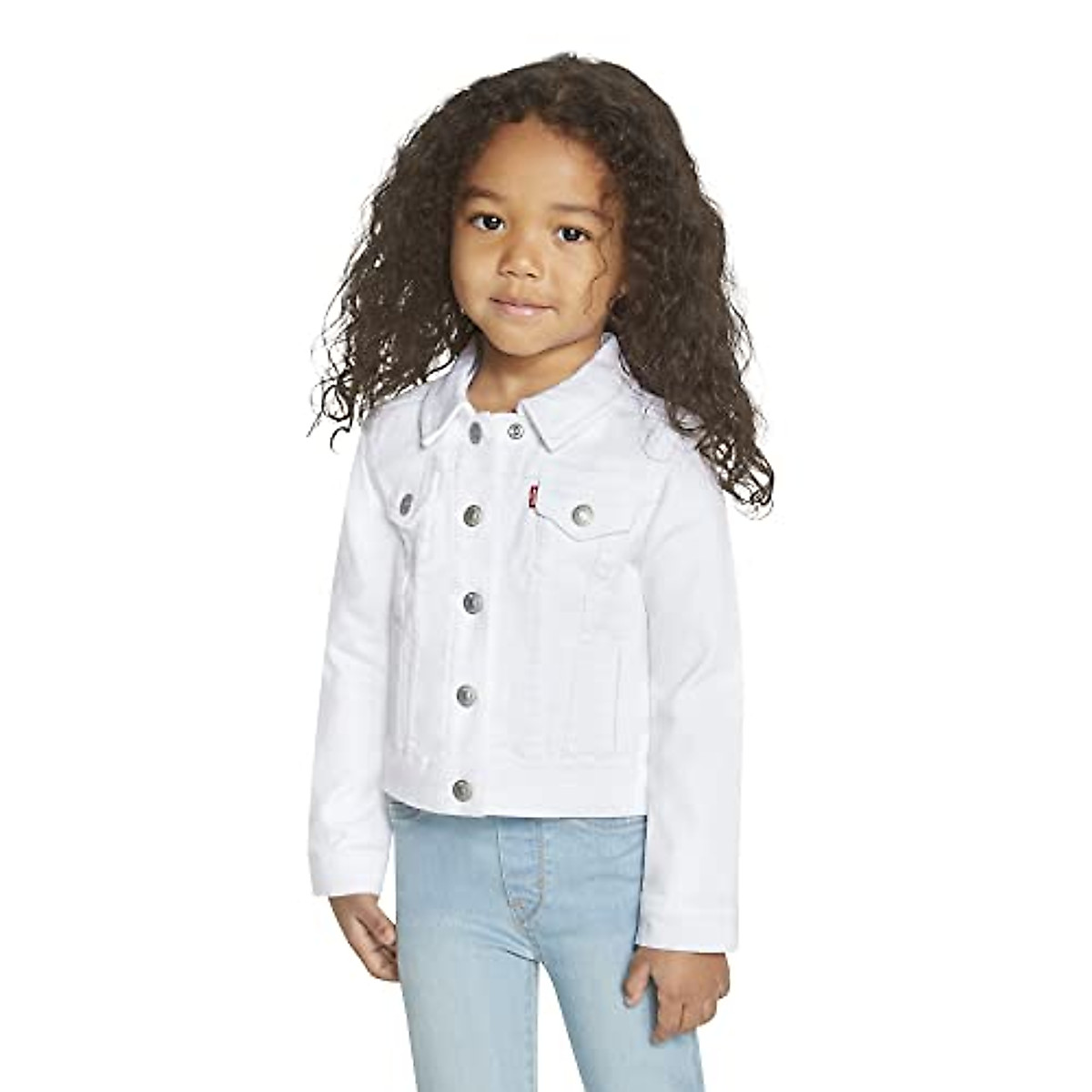 Levi's Girl's Denim Trucker Jacket, White, M