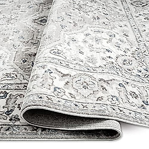 Home Dynamix Belmar Sterling Oriental Medallion Area Rug, Grey/Ivory, 5'2"x7'2" Rectangle