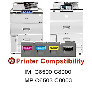 C8003 Black Toner Cartridge (with Chip), 842196 High Capacity Toner Cartridge, Compatible Replacement for IM C6500 IM C8000 MP C6503 MP C8003 Printer.(1 Pack /Black)