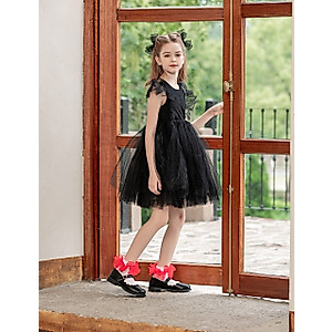 Dicry Baby Girls Double Lace Socks with Ripple Cuffs and Big Ruffle for Infants (GWhite Pink Redold, 6-12 Months)