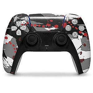 WraptorSkinz Skin Wrap compatible with Sony PS5 DualSense Controller Abstract 02 Red (CONTROLLER NOT INCLUDED)