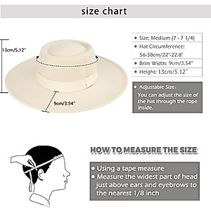 Women Men Classic Felt Fedora Hat Wide Brim Flat Top Boater Hat