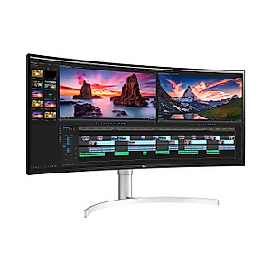 LG 38WN95C-W 38-Inch Curved UltraWide QHD+ 3840x1600 NVIDIA G-SYNC Compatible Nano IPS 144 Hz Refresh Rate and 1 ms Response Time Gaming Monitor with Thunderbolt 3 Connectivity (Renewed)