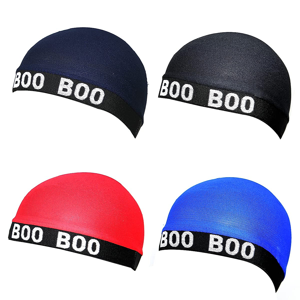 Dream World Booboo Stocking Wave Cap (4 Packs)-Wire Elastic Band (Multi Color)
