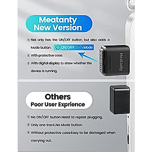 Meatanty USB Mouse Jiggler Tiny Undetectable Mouse Mover with Separate Mode and ON/OFF Buttons,Digital Display and Protective Cover,Supports Multi-Track,Driver-Free,Plug-and-Play Keeps PC Awake(2 Pcs)