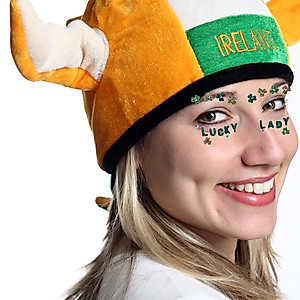 Saint Patricks Day Sets Face Jewels Face Gems Stick On Glitter Face Rhinestones for Makeup with over 130 Face Stickers Jewels Temporary Tattoos Kit for Rave Party Henna Green