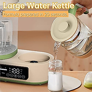 Baby Bottle Electric Steamer and Dryer, Feekaa Multifunctional Bottle Warmer with 44 oz Electric Kettle for Breastmilk Formula - Baby Formula Water Warmer - Fits up to 4 Baby Bottles and 6 Accessories