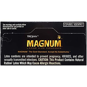 Trojan Magnum Large Size Lubricated Condoms - 12 count