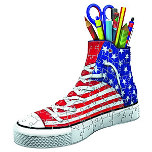 Ravensburger Sneaker American Style - 112 Piece 3D Jigsaw Puzzle | Precision Fit for Kids and Adults | Easy Click Technology | Durable Display Piece | Over 130 Years of Quality