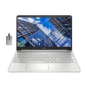 HP 15.6" FHD IPS Touchscreen Laptop, 11th Gen Intel Core i7-1165G7 Processor, 12GB DDR4 RAM, 256GB SSD, Intel Iris Xe Graphics, 720p HD Webcam, Windows 11, Silver, 32GB Hotface USB Card