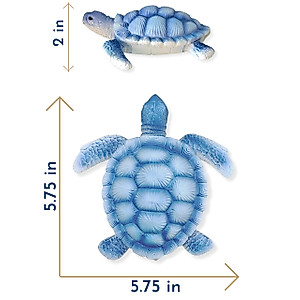Evenchae Blue Sea Turtle Statue - Coastal Tabletop Figurine or Wall Sculpture - 5.75 in Long