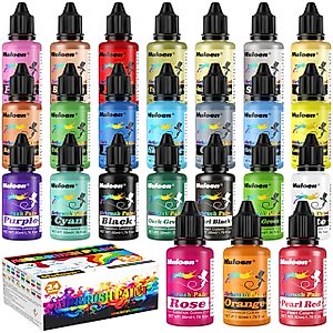 Airbrush Paint Set - 24 Colors Ready to Spray Airbrush Kit With 2 Cleaning Brush, Water Based Acrylic Air Brush Paint Kit for Artists and Beginners - 1.76 fl oz