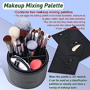 Bueart Design Pro makeup Artist Brushes Set 34Pcs Deluxe Real Goat Hair Horse hair Makeup Brush Set with extra Large Holder Professional labeled makeup brush set with natural Pony Hair