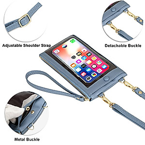 Small Crossbody Cell Phone Purse for Women, Touch Screen Phone Bag Mini Shoulder Handbag Wallet with Credit Card Slots