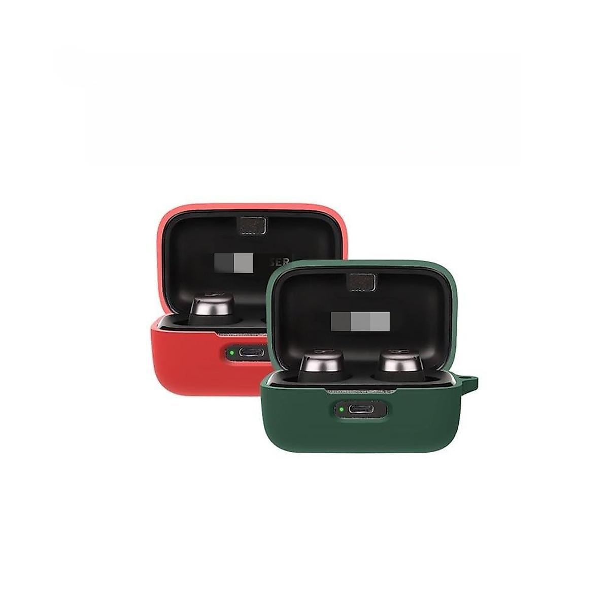 DAYJOY Soft Silicone case Compatible with Sennheiser Momentum True Wireless 3/4 Earbuds, Portable Protective Shockproof Scratch Resistant Carrying Case Cover Sleeve with Carabiner Accessories (Black)