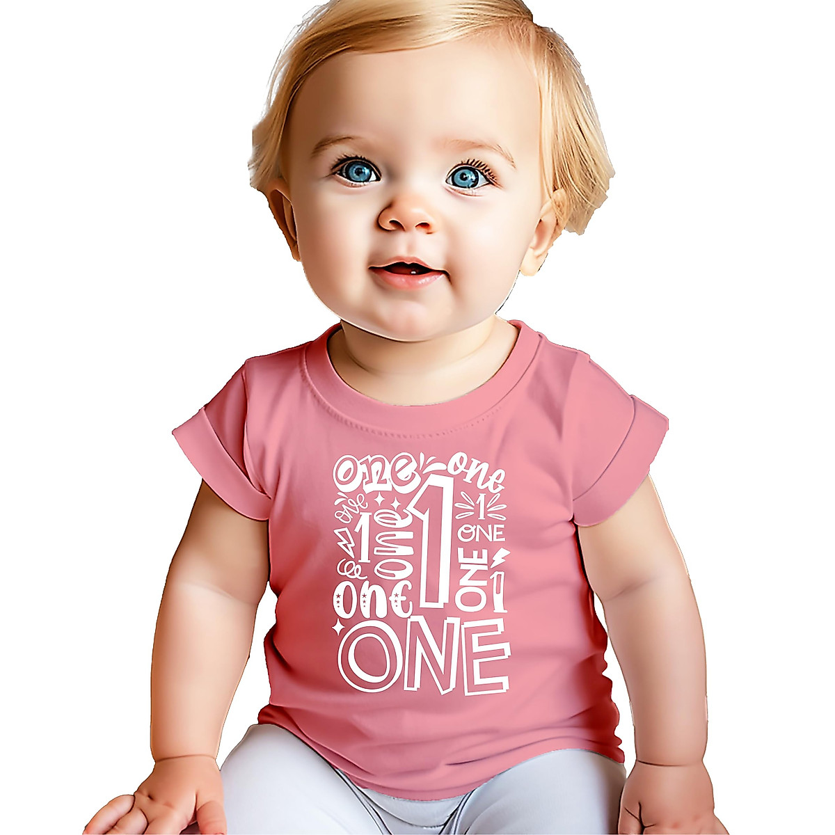 Olive Loves Apple First Birthday Terms Shirts for 1st Bday Outfit for Baby Boys and Girls White on Mauve Shirt 18 Months