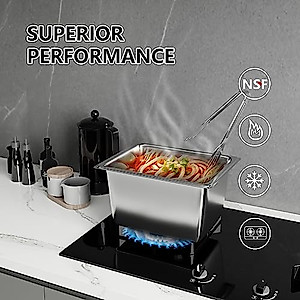 Jerlonfury 6 Pack 1/2 Size Stainless Steel Steam Table Pan, 6" Deep Hotel Pan, 0.7mm Thickness Commercial Food Pan, Steam Pan for Restaurant, Kitchen, Commercial Supplies