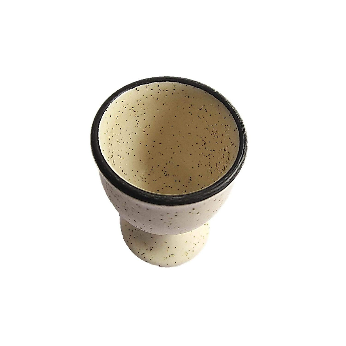 Soft Boiled Egg Holder | Ceramic Egg Cup Set | Ceramic Egg Holder, Ivory and Black Pottery Housewarming Gift set of 2