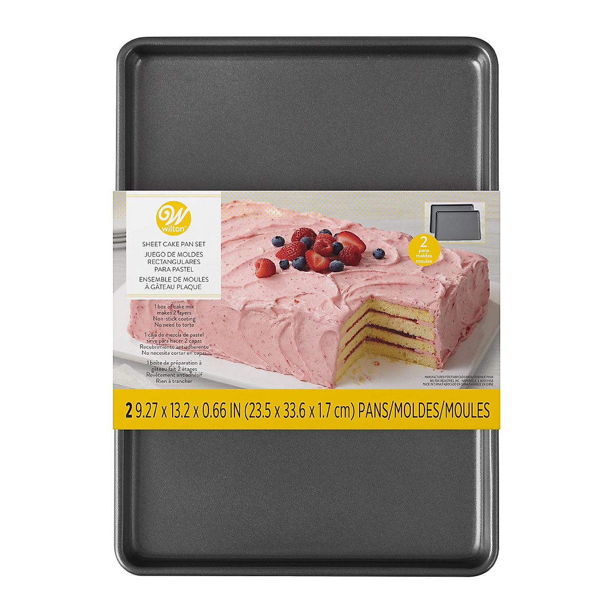 Wilton Easy Layers Sheet Cake Pan, 2-Piece Set, Rectangle Steel Sheet Pan