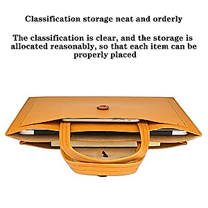 MCUIATN Laptop Tote Bag 15.6 Inch Business Vintage Waterproof Leather Computer Bags Office Work Bag Briefcase (brown)