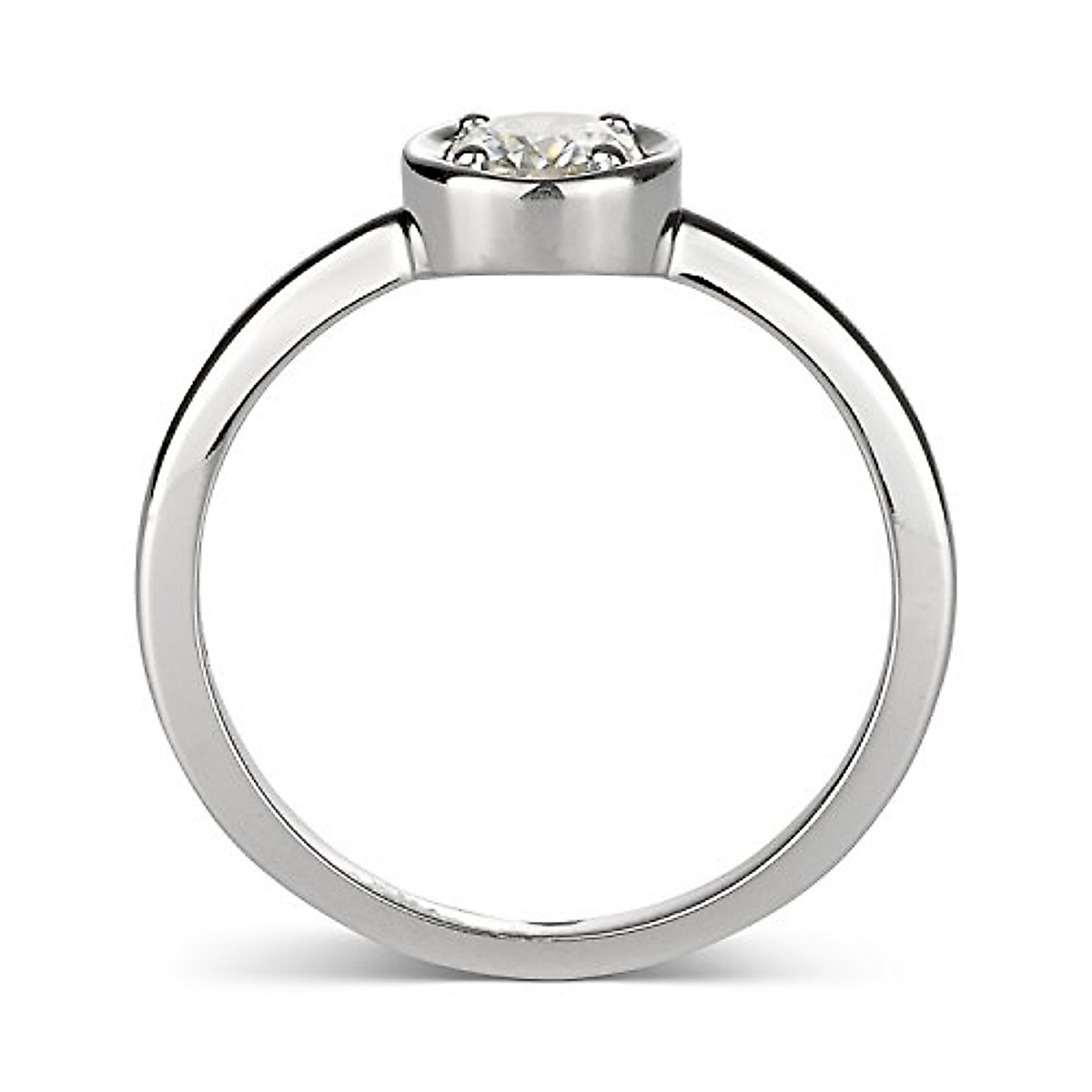 0.33 CTW DEW Round Laboratory-Grown Moissanite Fashion Solitaire Ring in Sterling Silver