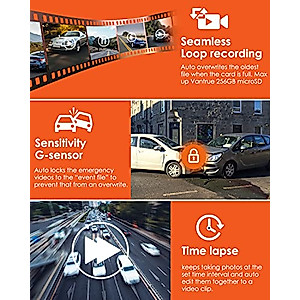 Vantrue X4S Duo True 4K Dual WiFi Dash Cam with Free APP, 4K+1080P Front and Rear Dash Camera, 24 Hours Parking Mode, Super Night Vision, Motion Detection, Front 60FPS, Capacitor, Support 512GB Max