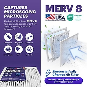 BNX TruFilter 14x24x1 Air Filter MERV 8 (6-Pack) - MADE IN USA – Dust & Pet Defense Air Conditioner HVAC AC Furnace Filters for Dust, Pet, Mold, Pollen MPR 600 – 700 & FPR 5