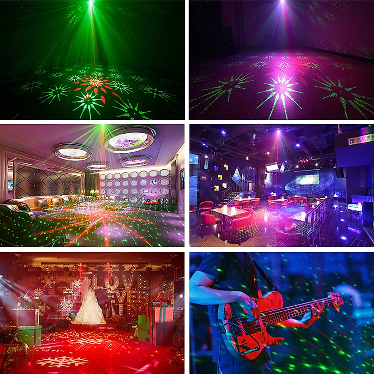 Party Lights Disco Lights,Sound Activated Strobe Light with Remote Control Stage Lights,DJ Lights Various Patterns Projector Effect for Bar Club Birthday Parties Christmas Holiday Party Decorations