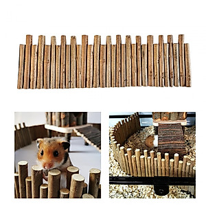 figatia Hamster Wooden Fence, Hamster Toys, Flexible Hamster Cage Fence Hideout Toy, Hamster Climbing Ladder, Hamster Bridge for Rat Gerbil, 30cm