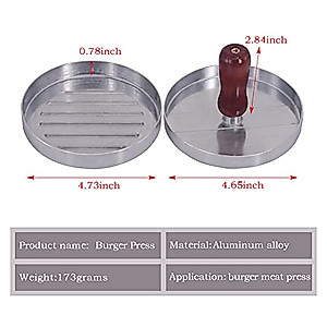 Kayzyue Burger Press Hamburger Patty Maker,Non Stick Patty Mold for Making Patties-Veggie Meat Pork Lamb Cheese Halal BBQ Grill,4" Diameter,1/4 to 3/4lb,with 100 Wax Paper (1 Press +100 Wax Paper)