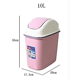 OUUD Plastic Swing-Top Waste Can Trash Can with Swing Lid, 2.2 Gallon /10L (Purple)