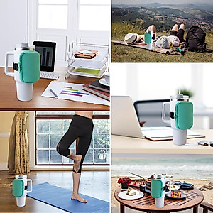 Water Bottle Pouch for Stanley 40 oz Tumbler with Handle - Gym Accessories for Women, Cup Belt Bag Compatible with Stanley/Simple Modern Tumbler Accessories(Green)