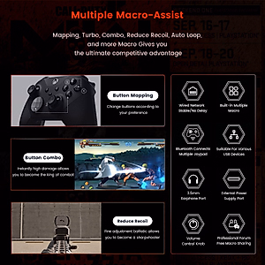 KD.FLY All Game Keyboard and Mouse Adapter, PS 5 Adapter to Keyboard Mouse Converter with Multiple Marco Assist for Reasnow/XIM/Cronus/USB/BT Gamepads…