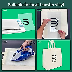 Bagways 10 PACK Reusable Grocery Bags with Handles, Durable, Foldable, Washable Eco-Friendly Shopping Totes, 14x6.5x14 Inch, Cream