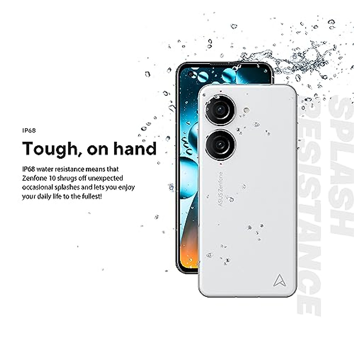 ASUS Zenfone 10 Cell Phone, 5.9” FHD+ AMOLED 144Hz, IP68, 4300mAh Battery, 50MP/13MP Dual Camera, 32MP Front Camera, 8GB+256GB, 5G LTE Unlocked Dual SIM, White, AI2302-8G256G-WH [US version]