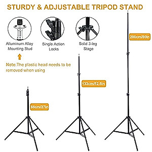 YICOE Softbox Lighting Kit with 60 cm Reflector Professional Continuous Studio Photography Equipment with 2 95W Bulbs 5500K for Filming Portrait Product Shooting Photography Video