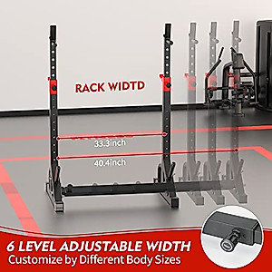 FONBEAR Squat Rack, Barbell Rack, Bench Press 550 LBS Max Load Adjustable Squat Rack Stand Multi-Function Weight Lifting Home Gym - Great for Beginners and Professional Use