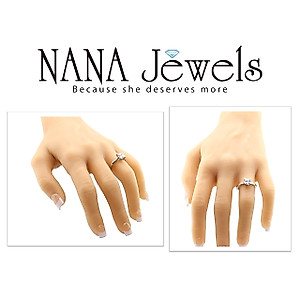 NANA Jewels 2.00ct Princess Lucita Solitaire Engagement Ring Wedding Set Pure Brilliance Zirconia in Silver Size 7