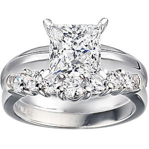 TwoBirch 0.5 Ct. Seven Stone Shared Prong Contoured Wedding Ring In Sterling Silver Cubic Zirconia