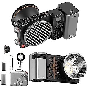 Zhiyun Molus X100 Combo 100W Bi-Color LED Video Light, 385g LED Pocket Light, 2700K-6500K CRI 95+ TLCI 97+w/Bowens Mount Adapter Ring, Detachable Grip Battery,Bluetooth App Control, Studio Spotlight