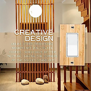 10 Pieces Wood Single Rocker Light Switch Plate 4.5" X 2.76" Raw Wood Wallplate Bamboo Light Switch Cover Quality Wallplate Wooden Electrical Decor (Single Rocker)