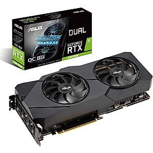 ASUS GeForce RTX 2080 Super Overclocked 8G GDDR6 Dual-Fan EVO V2 Edition VR Ready HDMI DisplayPort 1.4 Graphics Card (DUAL-RTX2080S-O8G-EVO-V2)