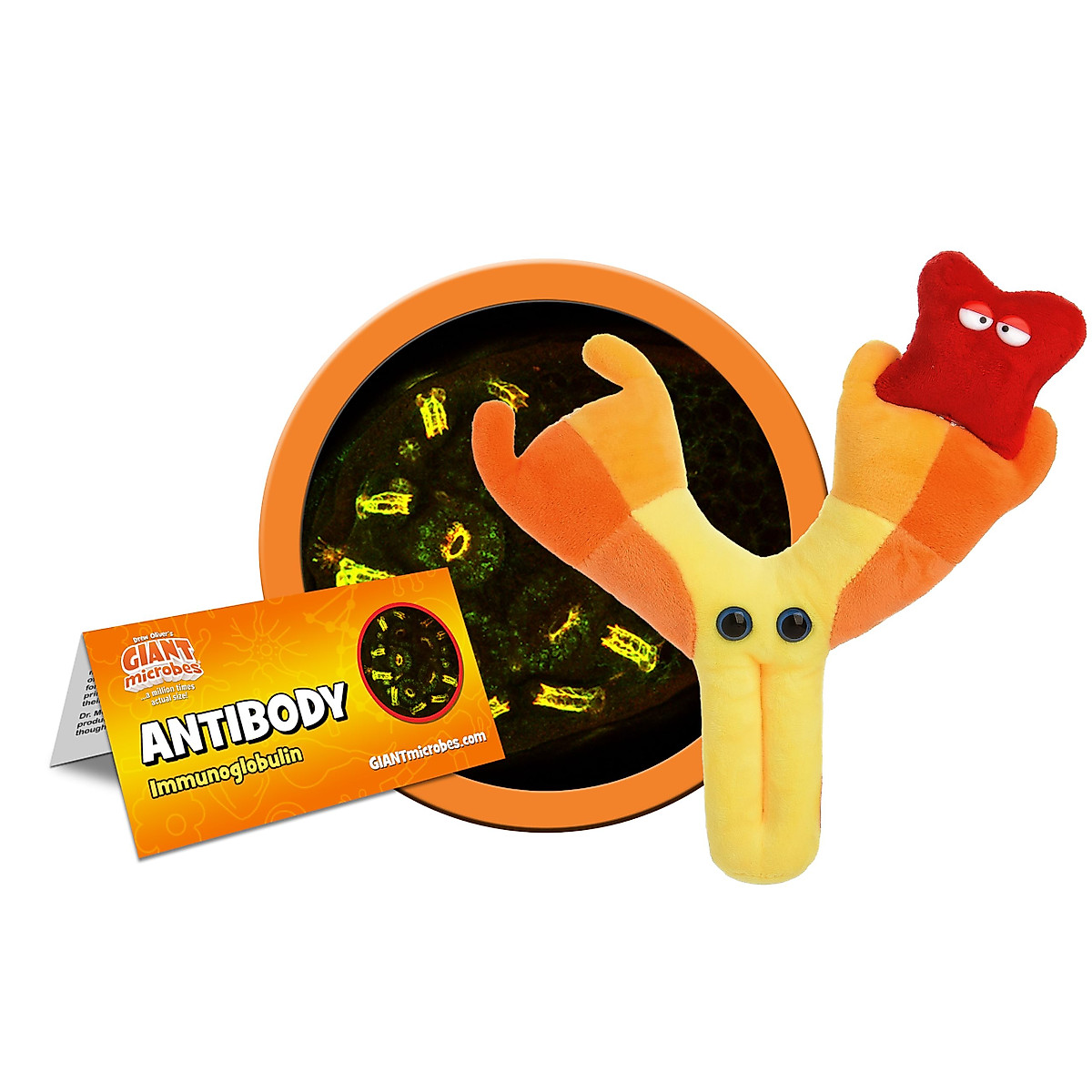 GIANTmicrobes Antibody Plush, Blood Cell Plush, Blood Bank Laboratory Gifts, Lab Tech Gifts, Hematology Gifts, Leukemia Gifts, Get Well Gifts