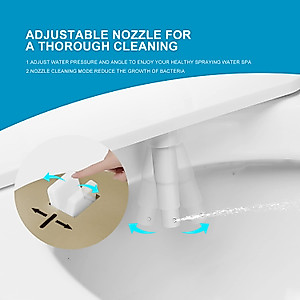 Bidet, Bidet Attachment for Toilet,GLIGAM Non-Electric Fresh Water Bidet Sprayer with Self-Cleaning Nozzle, Adjustable Pressure Control & Angle Controls (Champagne/White)