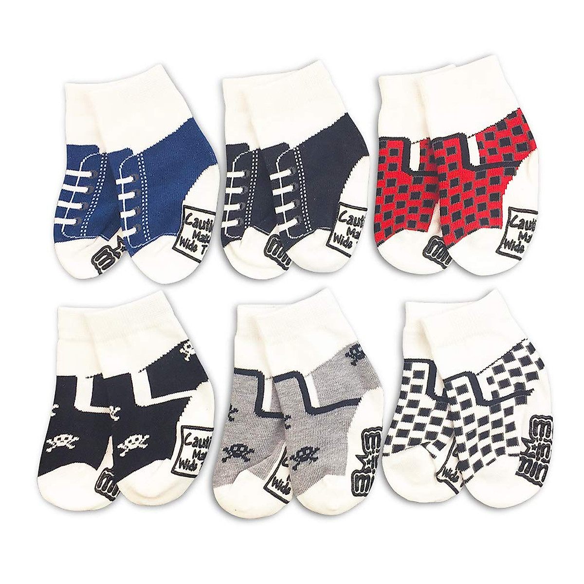 Baby Boy 6-Pair Gift Socks -Sneaker Set #1- Shoe Sneaker Cute Infant Newborn Fun, Assorted, 12-24 Months