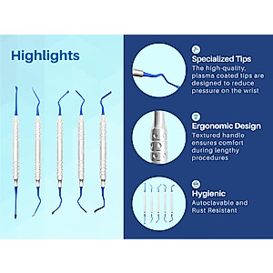 Vista Tunneling Procedure Kit (5 pcs, Blue Plasma Coating) Dental periodontologist Gum repositioning ARTMAN Brand