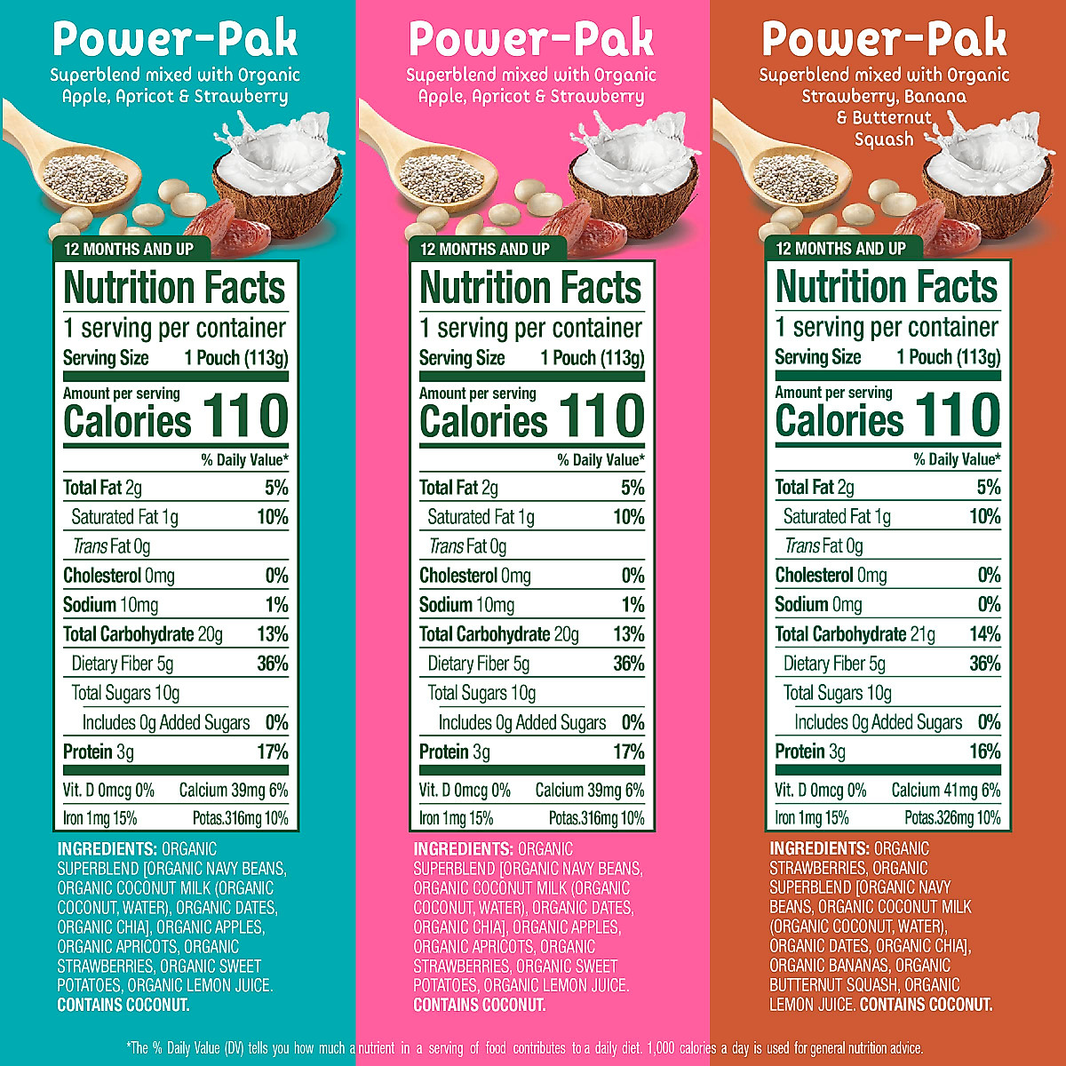 Sprout Organic Baby Food, Stage 4 Toddler Pouches, Apple Apricot Strawberry, Strawberry Banana Squash, Kiwi Banana Spinach Variety, 4 Oz (Pack of 18)